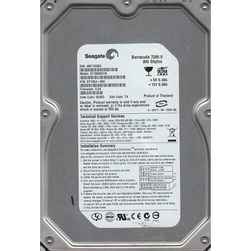 Жесткий диск Seagate ST3300631A 300Gb 7200 IDE 3.5" HDD