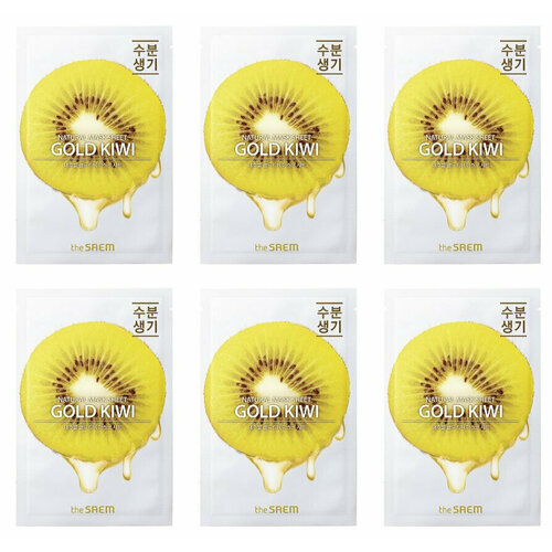 The Saem Маска на тканевой основе Natural Gold Kiwi Mask Sheet 21мл,6 шт