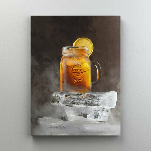 Интерьерная картина на холсте "Крепкий коктейль со льдом", размер 22x30 см