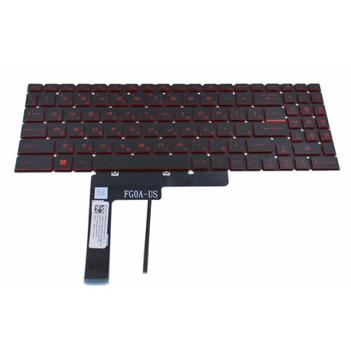 Клавиатура для MSI MS-158K ноутбука с красной подсветкой
