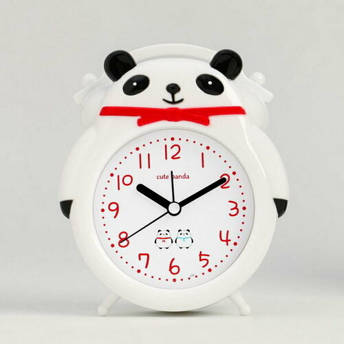 Часы - будильник настольные "Милая панда" детские, дискретный ход, 16 x 13 см, АА