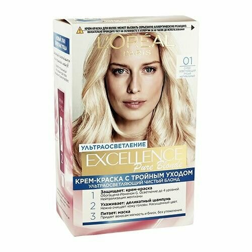L'oreal Крем-краска для волос Excellence 01 Супер осветляющий русый натуральный