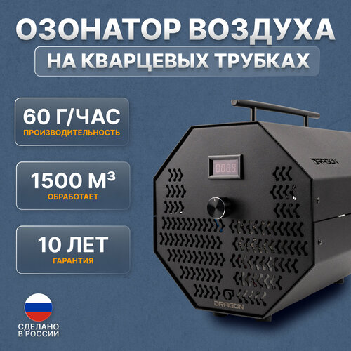 Профессиональный озонатор воздуха для дома, квартиры и автомобиля Dragon 60 промышленный очиститель воздуха 60000 мг озона в час