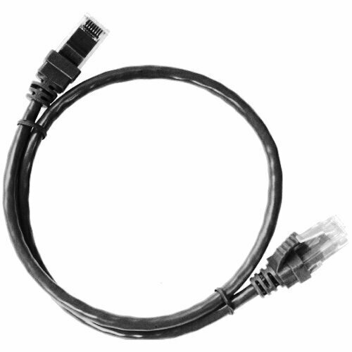 Патч-корд UTP CAT5e 0.5 метра Гарнизон PC-UTP-5e-0.5-BK RJ-45 кабель - чёрный