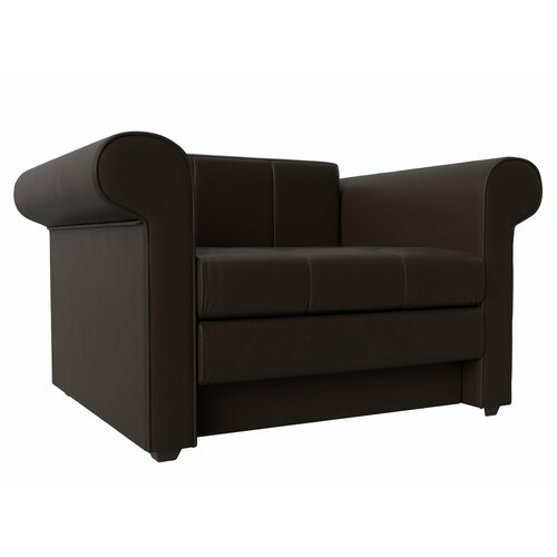 Кресло-кровать Берли, Экокожа коричневая