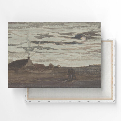 Картина на холсте, репродукция / Moonlight / Шарль-Франсуа Добиньи / Размер 60 x 80 см