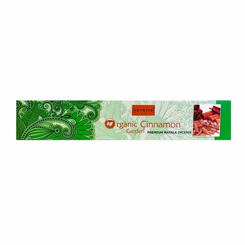 ORGANIC Garden CINNAMON Premium Masala Incense, Nandita (органик Гарден корица премиум благовония палочки, Нандита), 15 г.