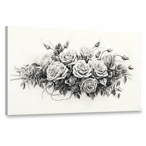 Интерьерная картина 100х60 "Розы графика"