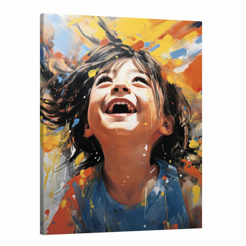 Интерьерная картина 50х70 "Радость в глазах девочки"