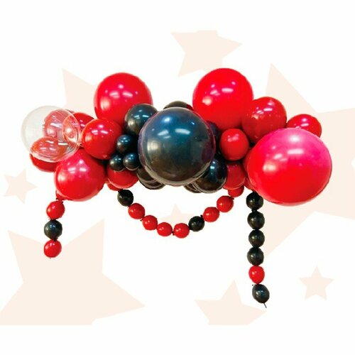 Набор для создания композиций из воздушных шаров, набор 52 шт, черный, бордо (комплект из 3 шт)