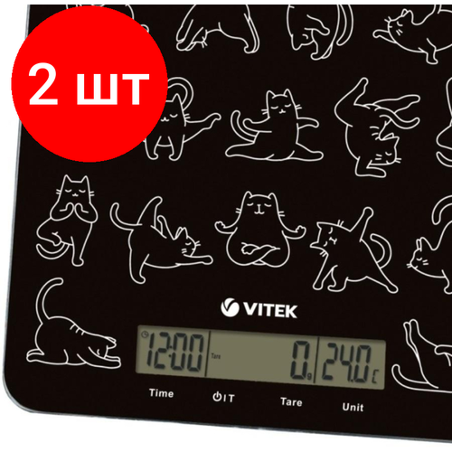 Комплект 2 штук, Весы кухонные VITEK 8026-VT-01 , до 10 кг, точность измерения 1 гр