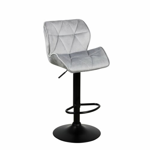 Барный стул Барный стул кристалл, светло-серый велюр, 1 шт.