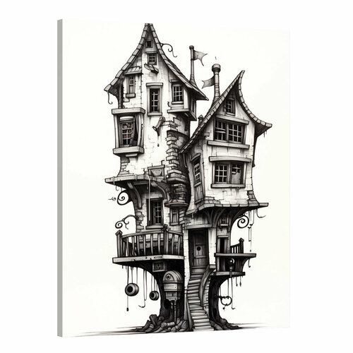 Интерьерная картина 50х70 "Непривычный дом"