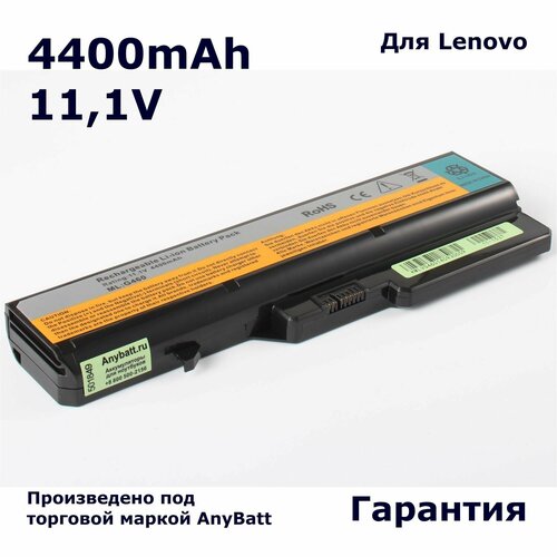 Аккумулятор AnyBatt 4400mAh, для G570 B570e G780 G560 G565 G575 B570 G770 IdeaPad Z570 B575 B575e G460 G470 Z565 G475 Z575 Z560 B475 B470 Z470 G465 Z370