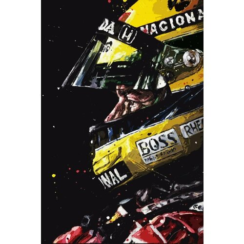 Плакат, постер на холсте Айртон Сенна (Ayrton Senna da Silva). Размер 21 х 30 см