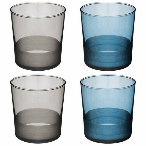 Набор стаканов для воды и виски Rakle "Mat & Shiny", 4шт, стекло, 380мл