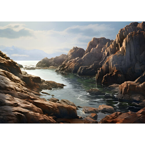 Постер - "Красивые скалистые берега"на плотной бумаге / А4 / в тубусе без рамы