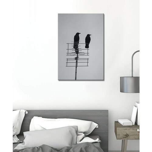 Картина -Ворон, черный ворон, ворон сидит (4) 50х70