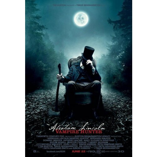 Плакат, постер на бумаге Abraham Lincoln: Vampire Hunter/Президент Линкольн: Охотник на вампиров. Размер 60 х 84 см