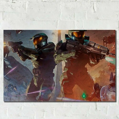 Картина интерьерная на рельефной доске, рисунок ОСП игра Halo 3 - 11705
