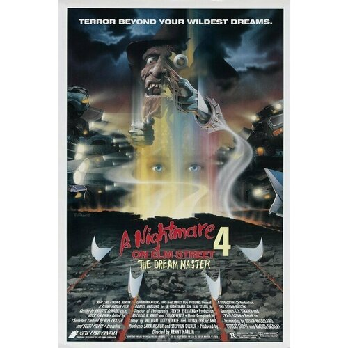 Плакат, постер на бумаге Кошмар на улице Вязов 4: Повелитель сна (A Nightmare on Elm Street 4 The Dream Master), Ренни Харлин. Размер 30 х 42 см