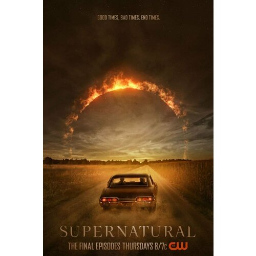 Плакат, постер на бумаге Сверхъестественное (Supernatural, сериал, 2005-2020г). Размер 30 х 42 см