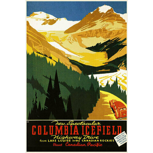 Плакат, постер на холсте иностранный Columbia icefield. Размер 42 х 60 см
