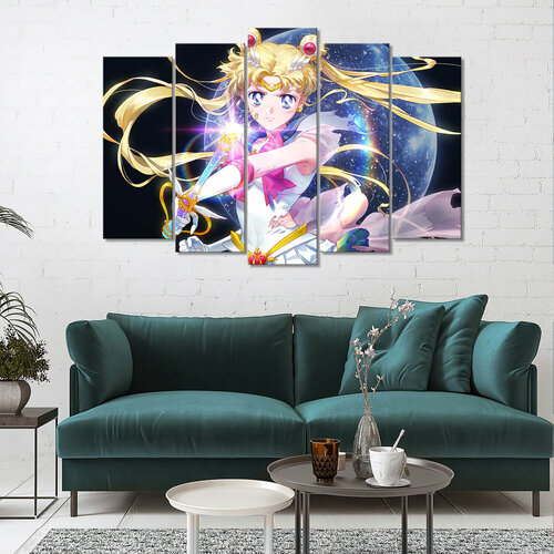 Модульная картина/Модульная картина на холсте в подарок/Usagi Sailor moon/Усаги Сейлор мун 150х100