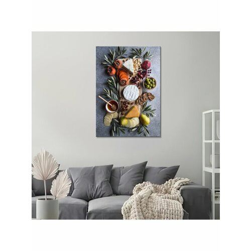 Картина на холсте с подрамником Сыр и фрукты 60х80
