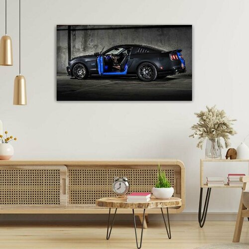 Картина на холсте 60x110 Альянс Лес "Авто ford mustang muscle car" на подрамнике / интерьер/ декор