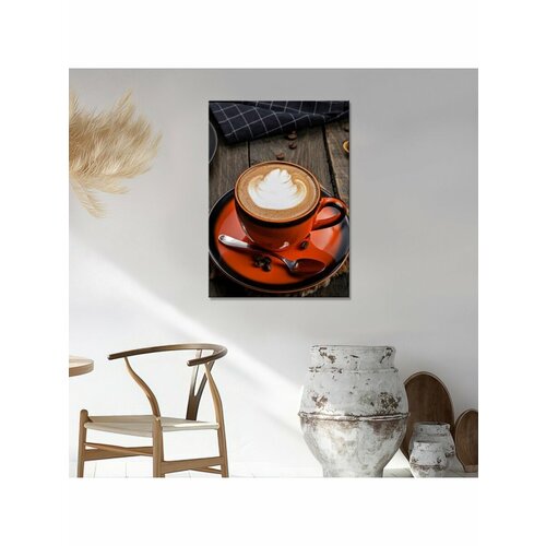 Картина на холсте с подрамником Чашечка капучино 50х70