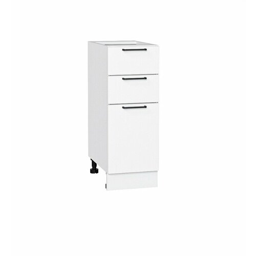 Модуль кухонный нижний с 3-мя ящиками Флэт White In 2S / белый, ширина 30 см