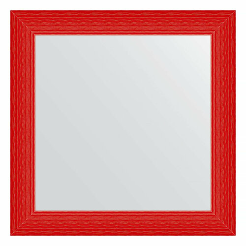 Зеркало настенное EVOFORM в багетной раме красная волна, 80х80 см, для гостиной, прихожей, кабинета, спальни и ванной комнаты, BY 3907