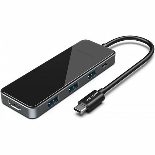 Мультифункциональный разветвитель Vention USB-C > HDMI v2.0/3xUSB 3.0 OTG/PD