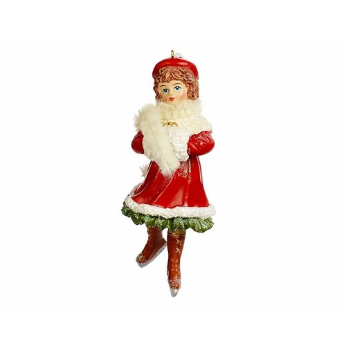 Ёлочная игрушка праздничные катания - девушка В БОА, полистоун, 12 см, Goodwill TR 23020-1