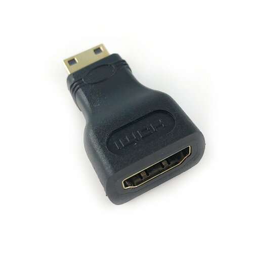 Переходник MINI HDMI штекер-HDMI гнездо пластик позолоченный( 1 штука)