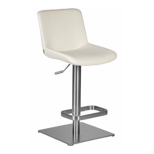 Барный стул 94AD-LMO ALDO основание из нержавеющей стали (Белый)