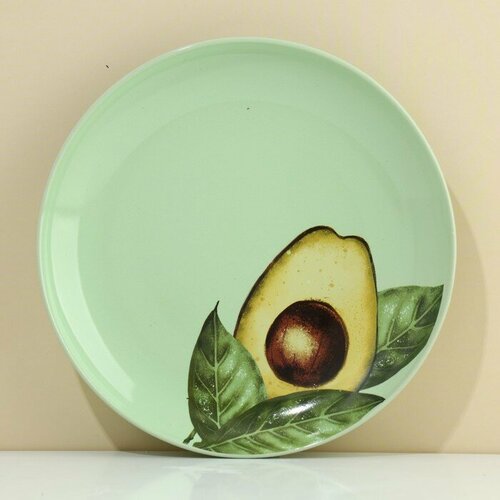 Dolce Ceramo. Тарелка керамическая «Авокадо», 22.5 см, цвет зелёный