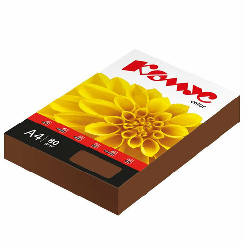 Бумага цветная для печати Комус Color шоколад интенсив (А4, 80 г/кв. м, 500 листов)