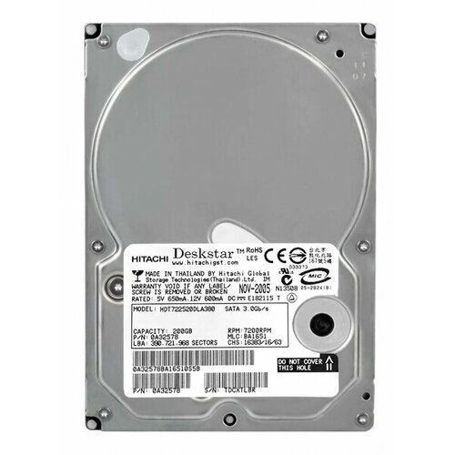 Жесткий диск Hitachi 0A32578 200Gb SATAII 3,5" HDD