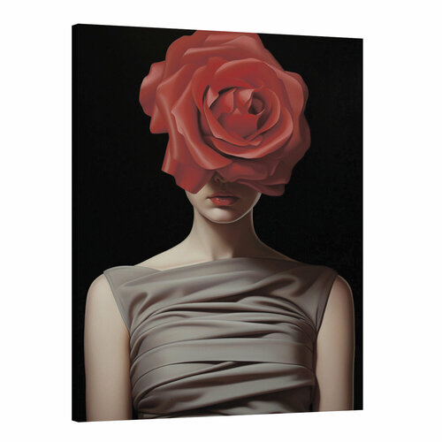 Интерьерная картина 50х70 "Девушка роза"