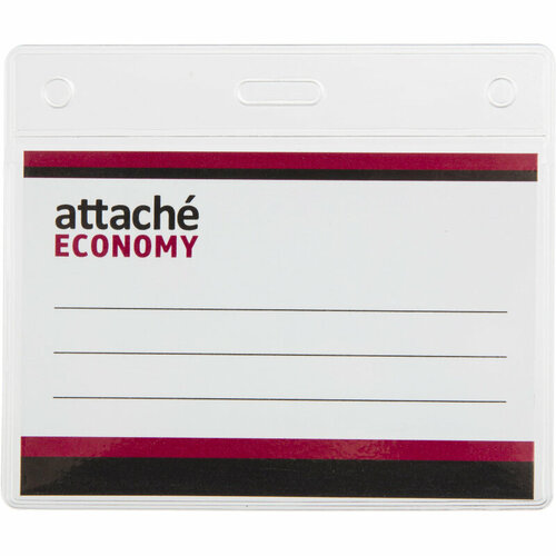 Бейдж Attache Economy 78x96 150мкм, шнур.2заж 45см син, вкладыш 60x90 5шт/уп