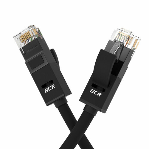 LAN кабель GCR для подключения интернета cat5e RJ45 1Гбит/c 3 метра патч корд черный