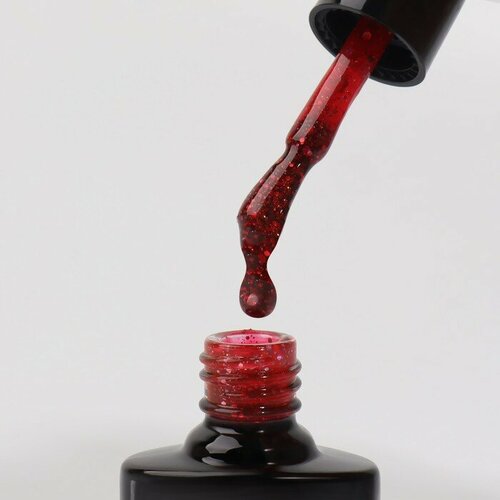 Гель лак для ногтей «RED BOOM», с блёстками, 3-х фазный, 8 мл, LED/UV, цвет (85)