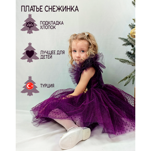 Платье, размер 4-5 лет, фиолетовый, золотой
