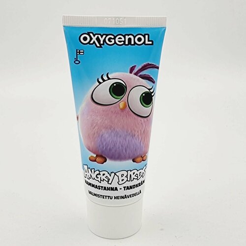 Детская зубная паста Oxygenol Angry Birds 6+ с малиновым вкусом 50 мл (Из Финляндии)