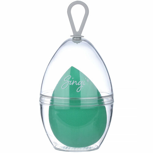 Singi Спонж косметический для макияжа лица яйцо зелёный Green, в упаковке 6 см