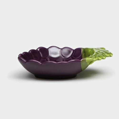 Тарелка керамическая "Ежевика", глубокая, фиолетовая, 17 см, 1 сорт, Иран
