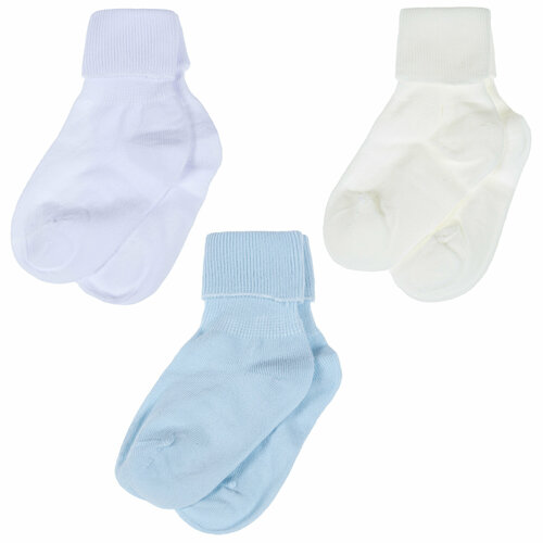 Носки RuSocks 3 пары, размер 8-9, голубой, белый