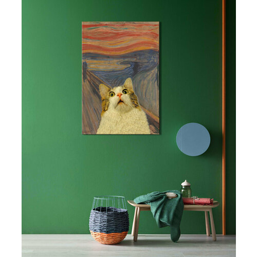 Картина на холсте для интерьера - Эдвард Мунк Крик котик (1) 60х80